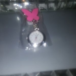 Accessories | Pink Butterfly Lapel Watch | Poshmark